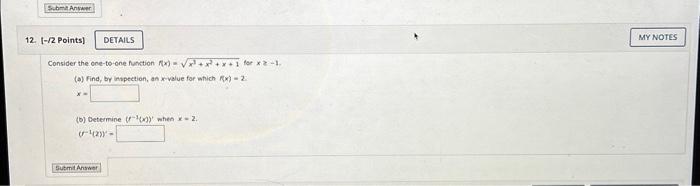 Solved Consider the one-to-one function f(x)=x3+x2+x+1 for | Chegg.com