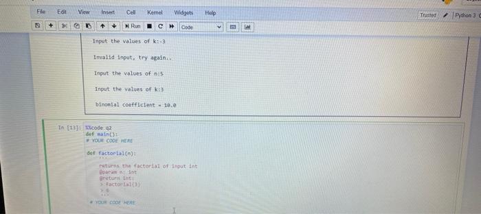 Solved Logout File E View Call Kernel Widgets Trusted Python | Chegg.com