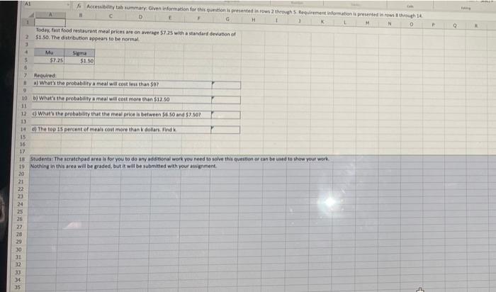 Solved & Accessibility tab summary Given information for | Chegg.com