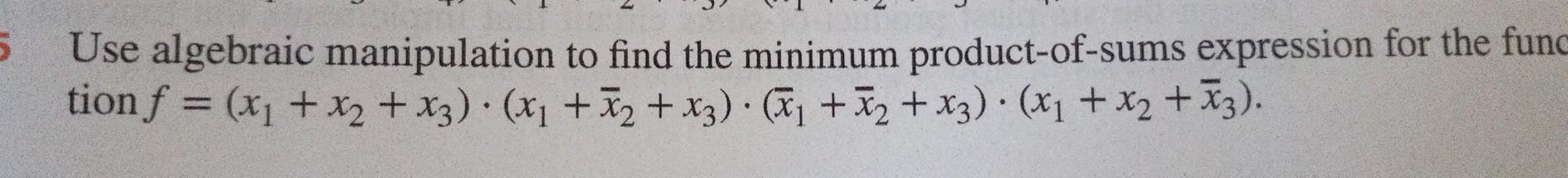 Solved Use Algebraic Manipulation To Find The Minimum