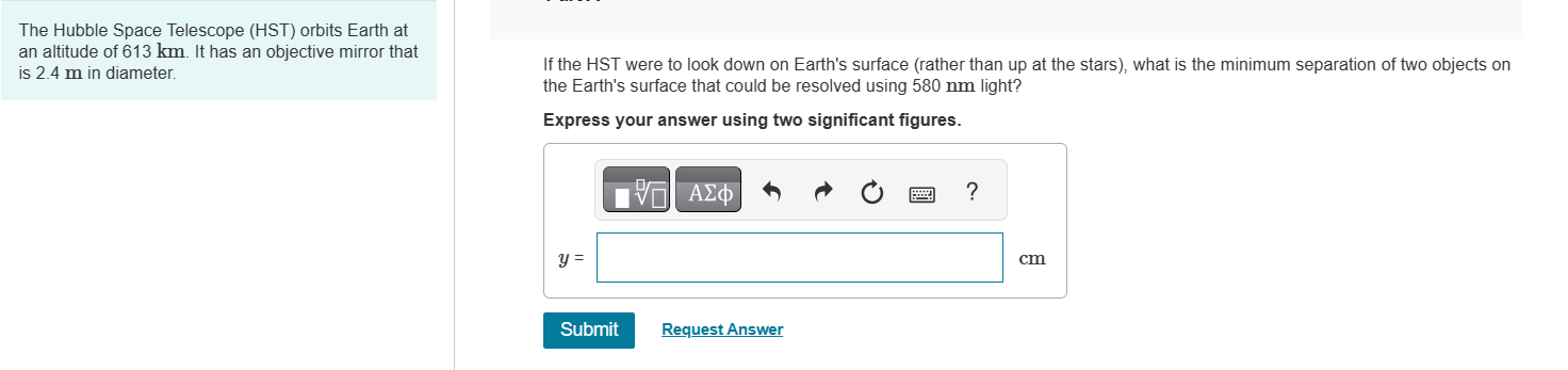 Solved The Hubble Space Telescope (HST) ﻿orbits Earth atan | Chegg.com