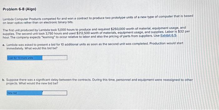 Solved Lambda Computer Products competed for and won a | Chegg.com