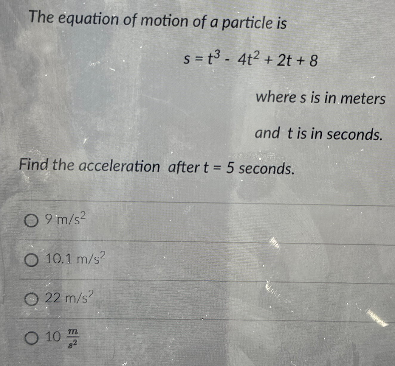 Solved The equation of motion of a particle | Chegg.com