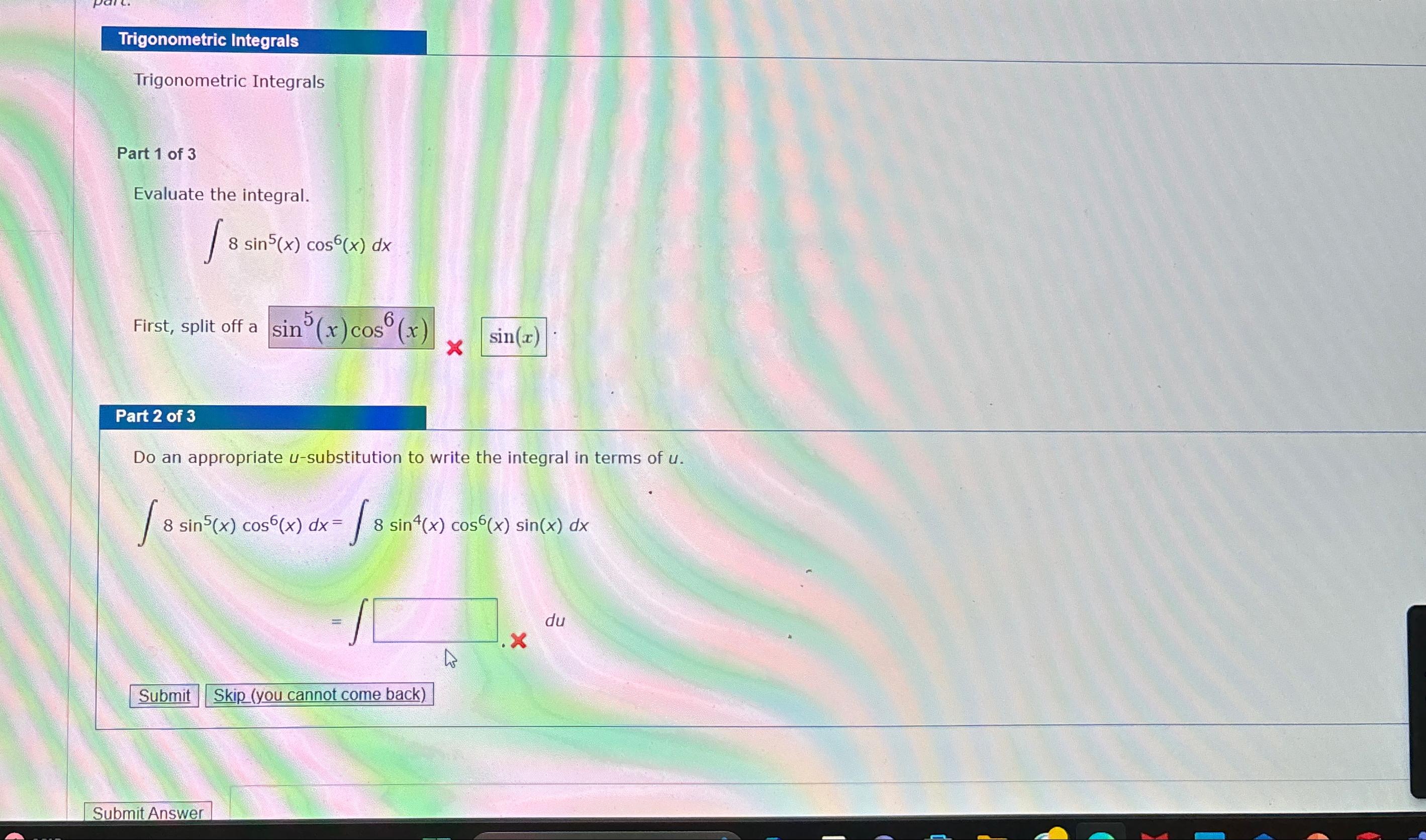 Solved Trigonometric IntegralsTrigonometric IntegralsPart 1 | Chegg.com