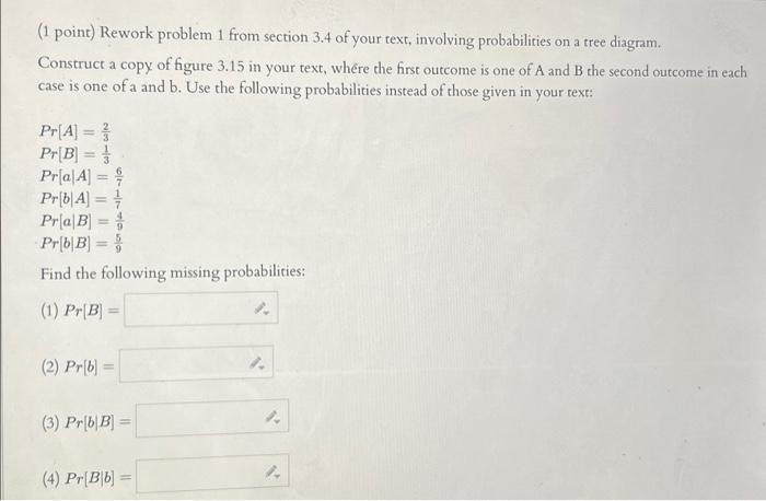 Solved 1 Point Rework Problem 1 From Section 3 4 Of Your