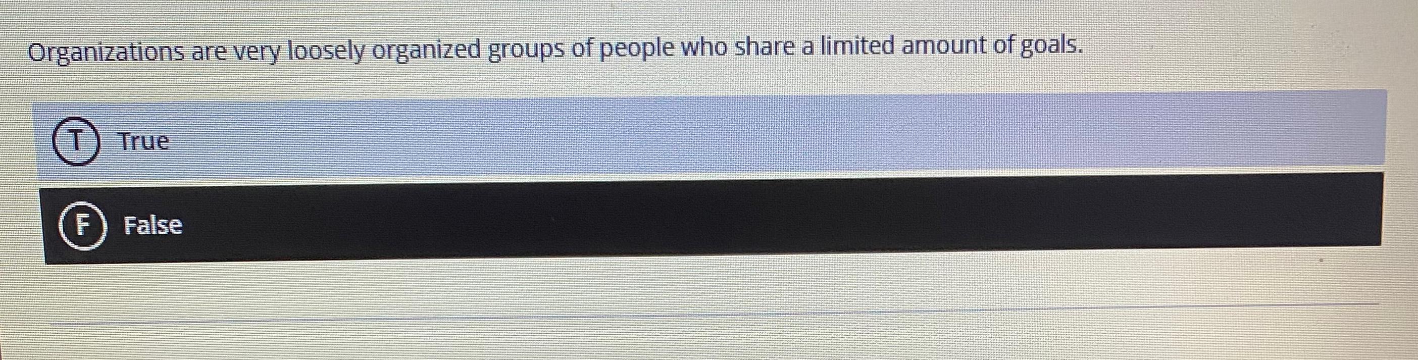 Solved Organizations are very loosely organized groups of | Chegg.com