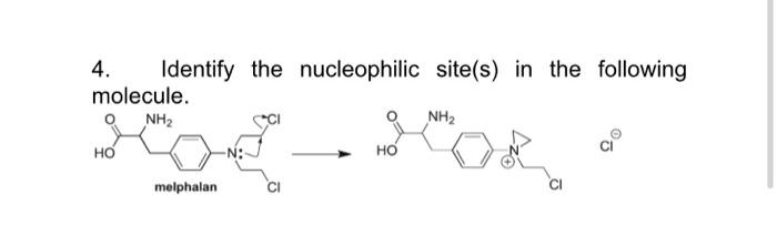 Solved 4. Identify the nucleophilic site(s) in the following | Chegg.com