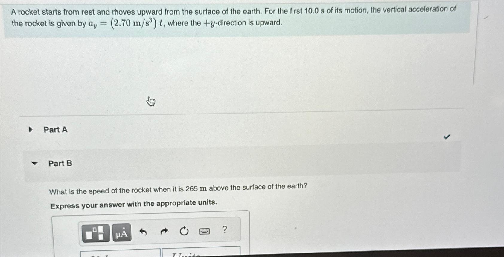 Solved A rocket starts from rest and moves upward from the | Chegg.com