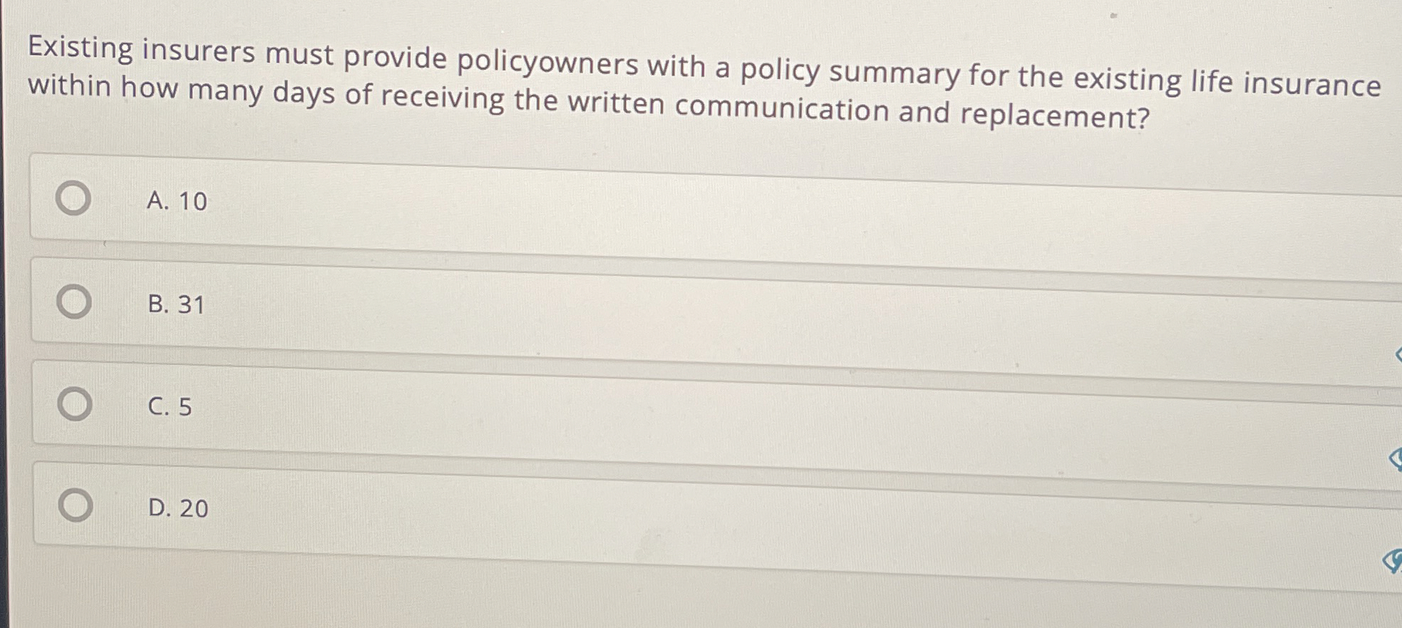 Solved Existing insurers must provide policyowners with a | Chegg.com