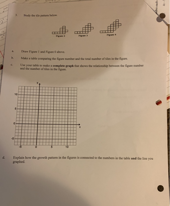 Solved solve each 3. Study the tile pattern below. Draw | Chegg.com