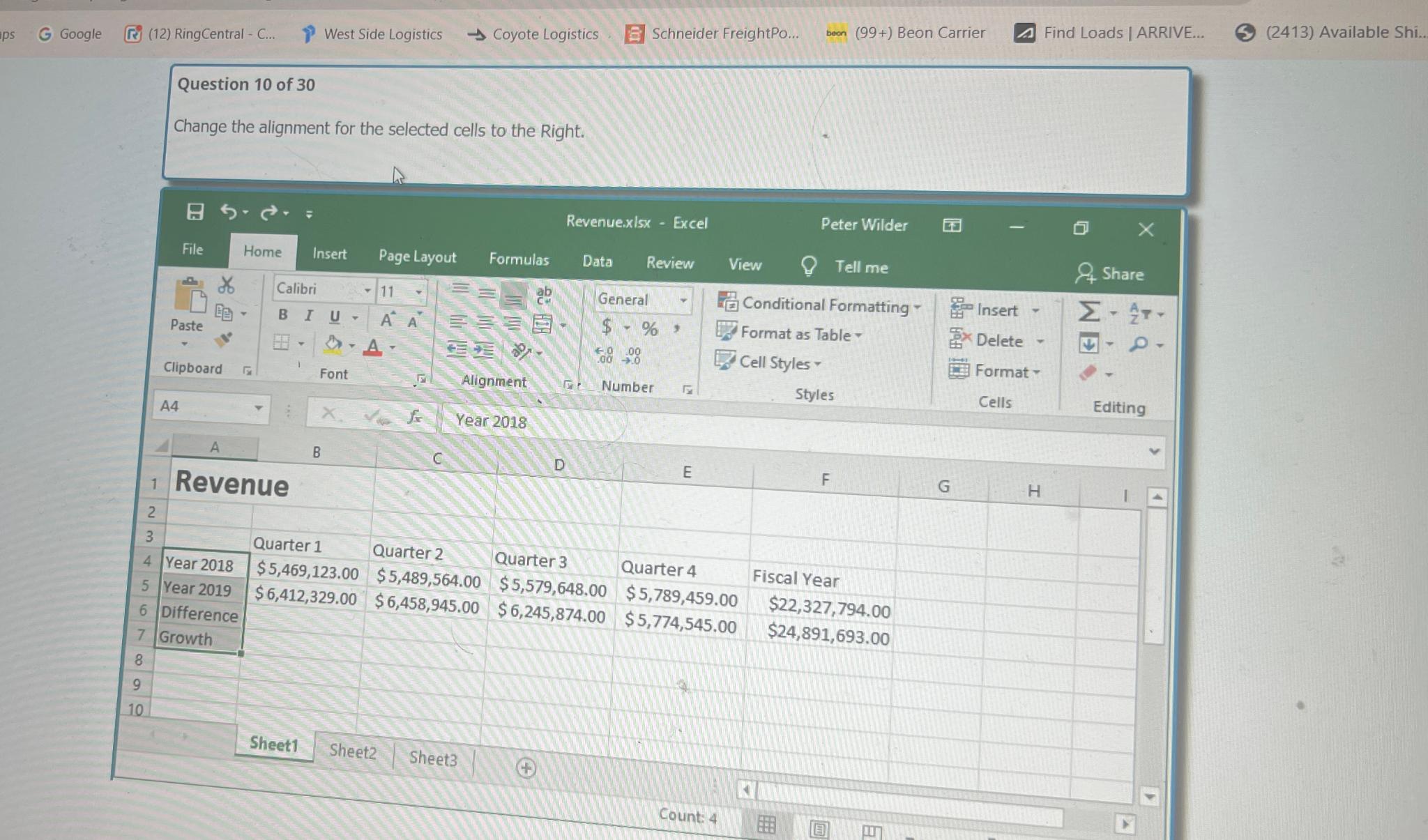 Solved Google(12) ﻿RingCentralC...West Side LogisticsCoyote | Chegg.com