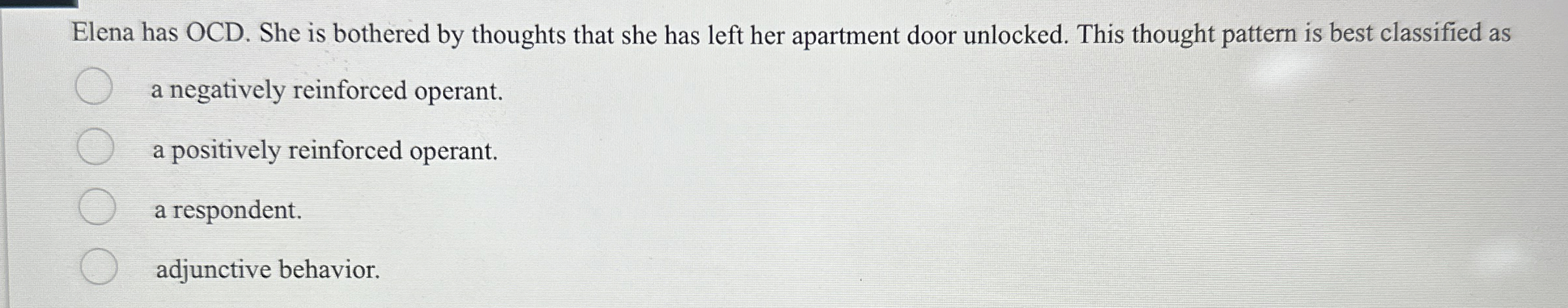 Solved Elena has OCD. She is bothered by thoughts that she | Chegg.com