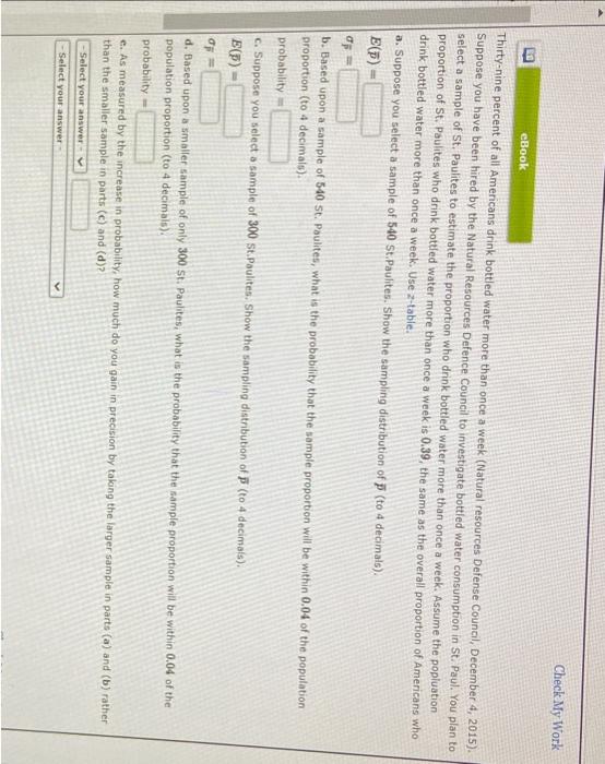 Solved Thirty-nine percent of all Americans drink bottled | Chegg.com