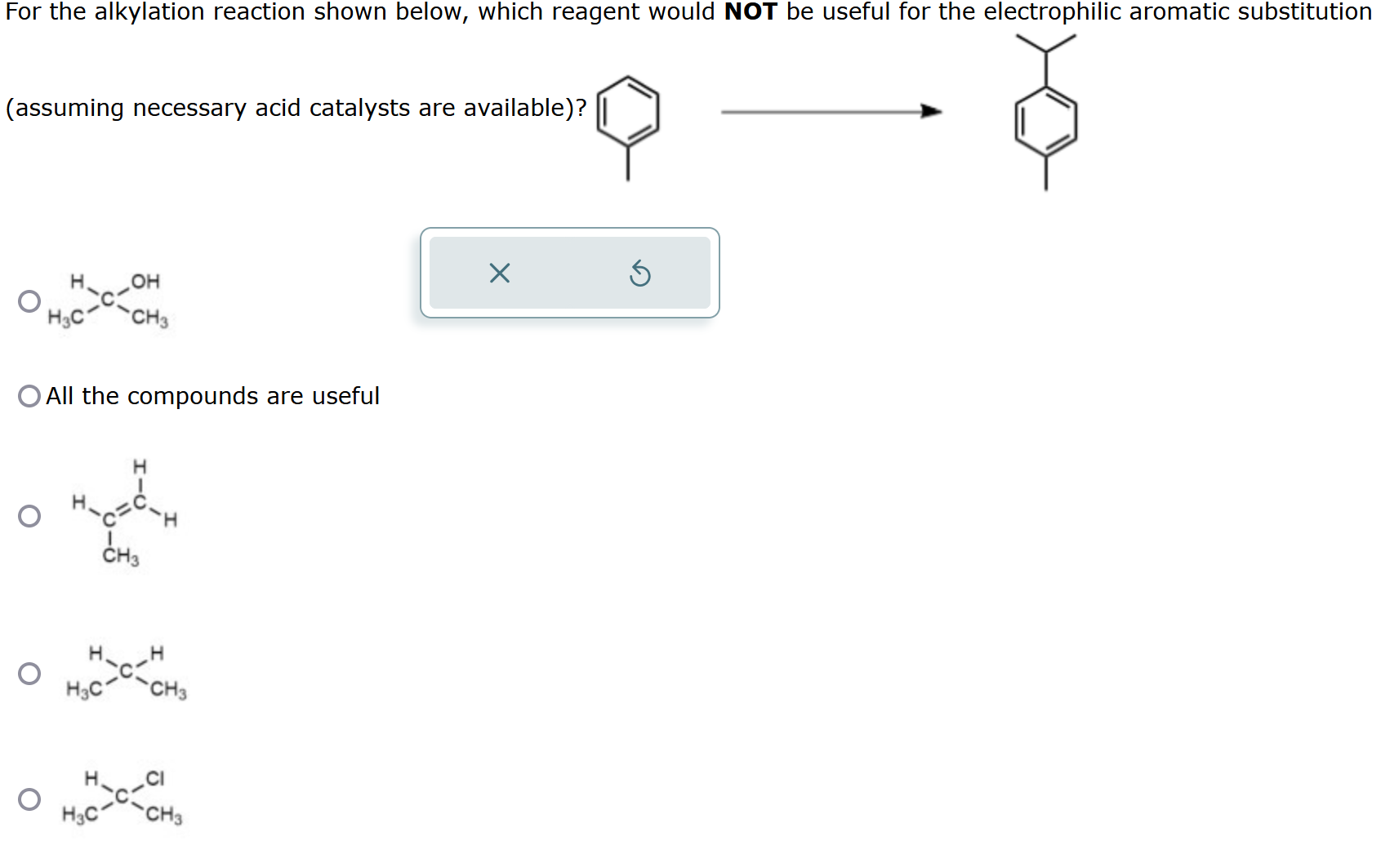 Solved For the alkylation reaction shown below, which | Chegg.com