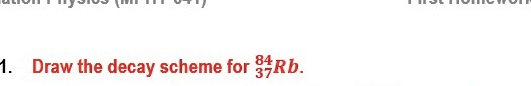 Solved Draw the decay scheme for ?3784Rb. | Chegg.com