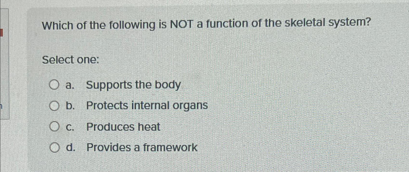 Solved Which of the following is NOT a function of the | Chegg.com