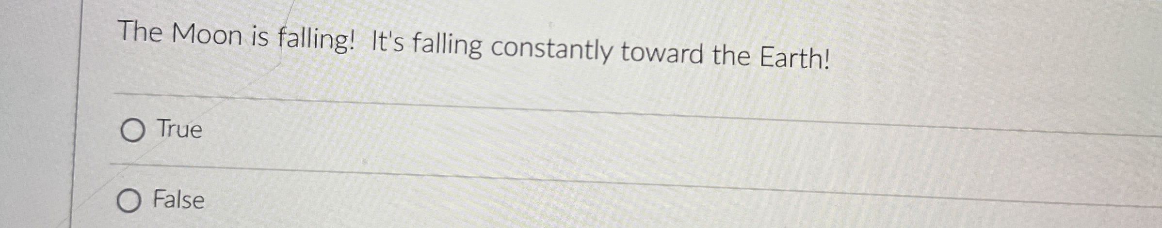 Solved The Moon is falling! It's falling constantly toward | Chegg.com