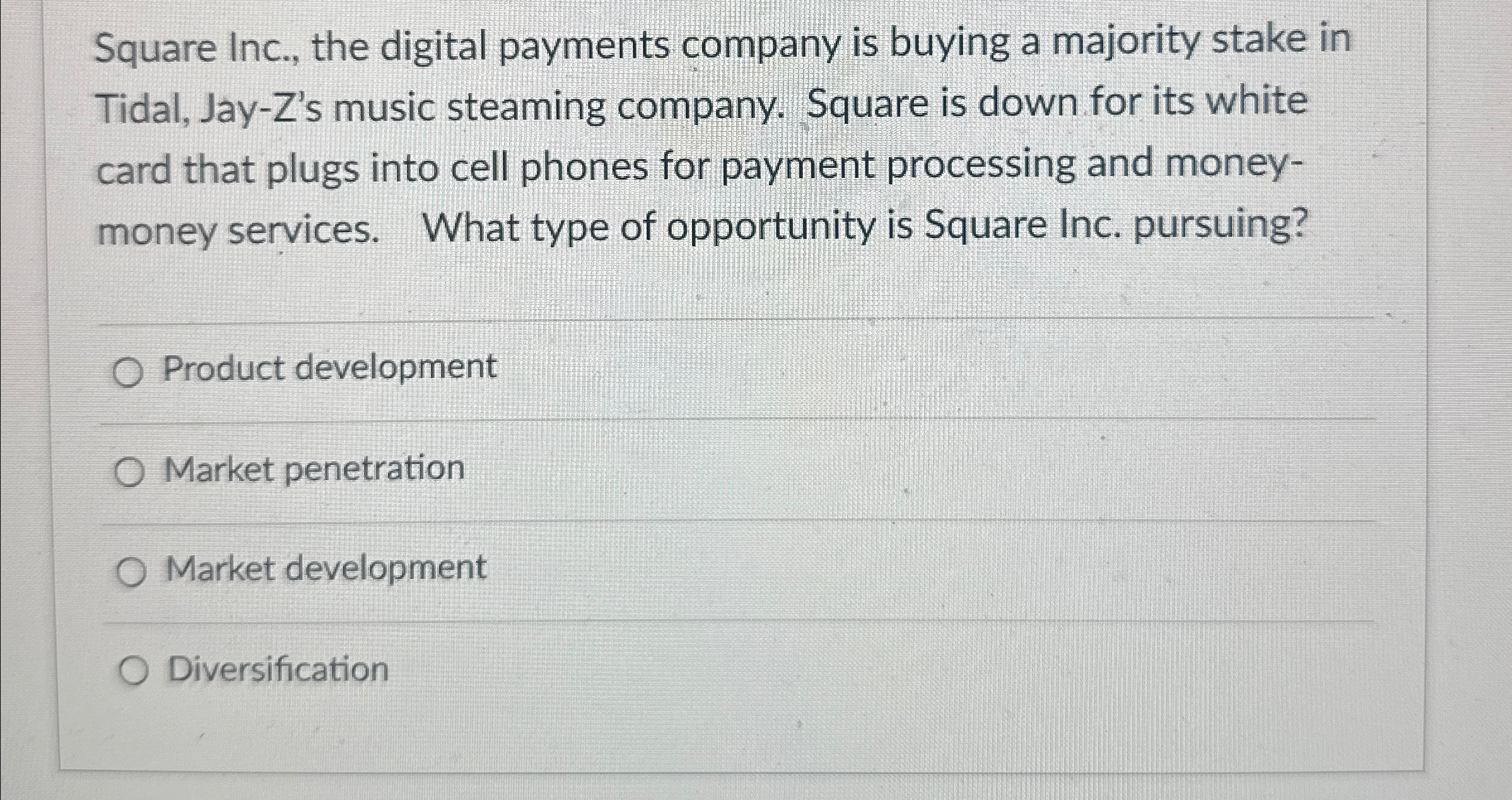 Solved Square Inc., the digital payments company is buying a | Chegg.com