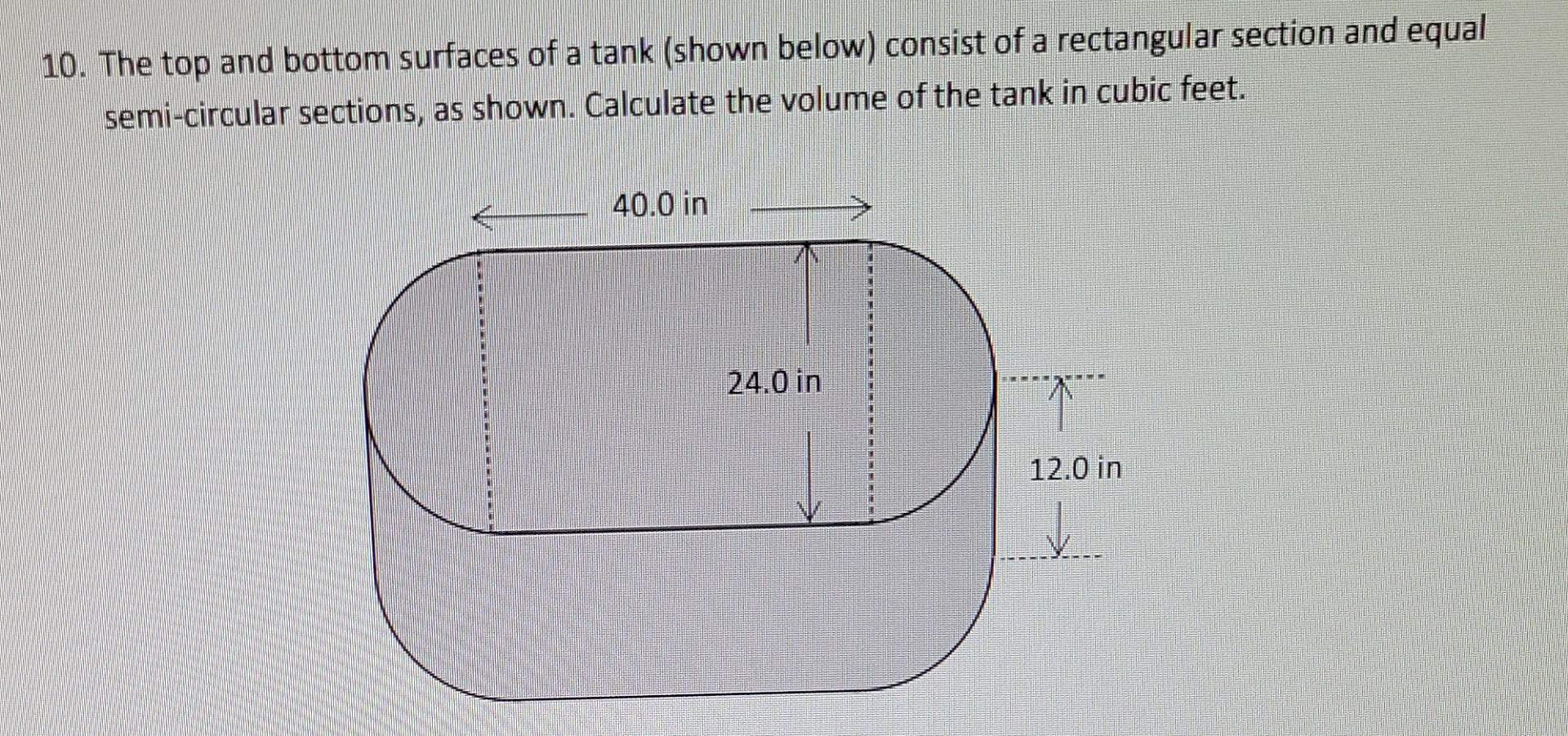 Solved 10. The top and bottom surfaces of a tank (shown | Chegg.com