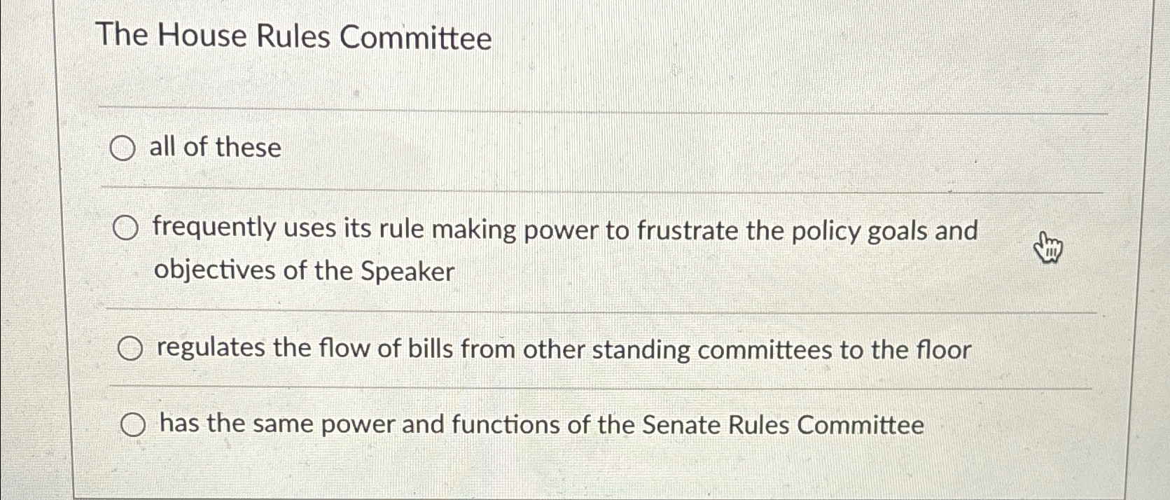 Solved The House Rules Committeeall of thesefrequently uses | Chegg.com