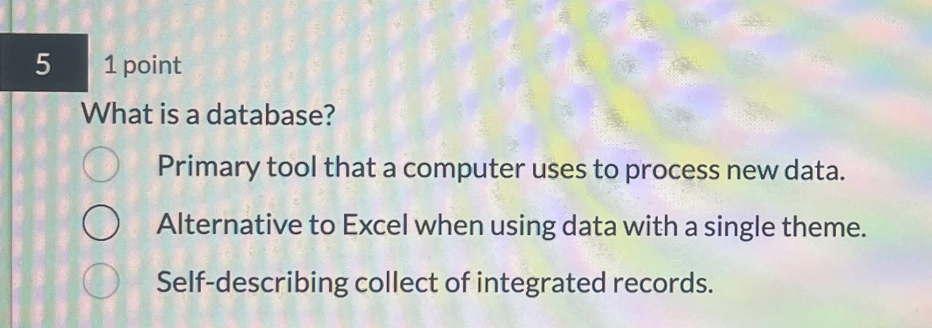 Solved 51 ﻿pointWhat is a database?Primary tool that a | Chegg.com