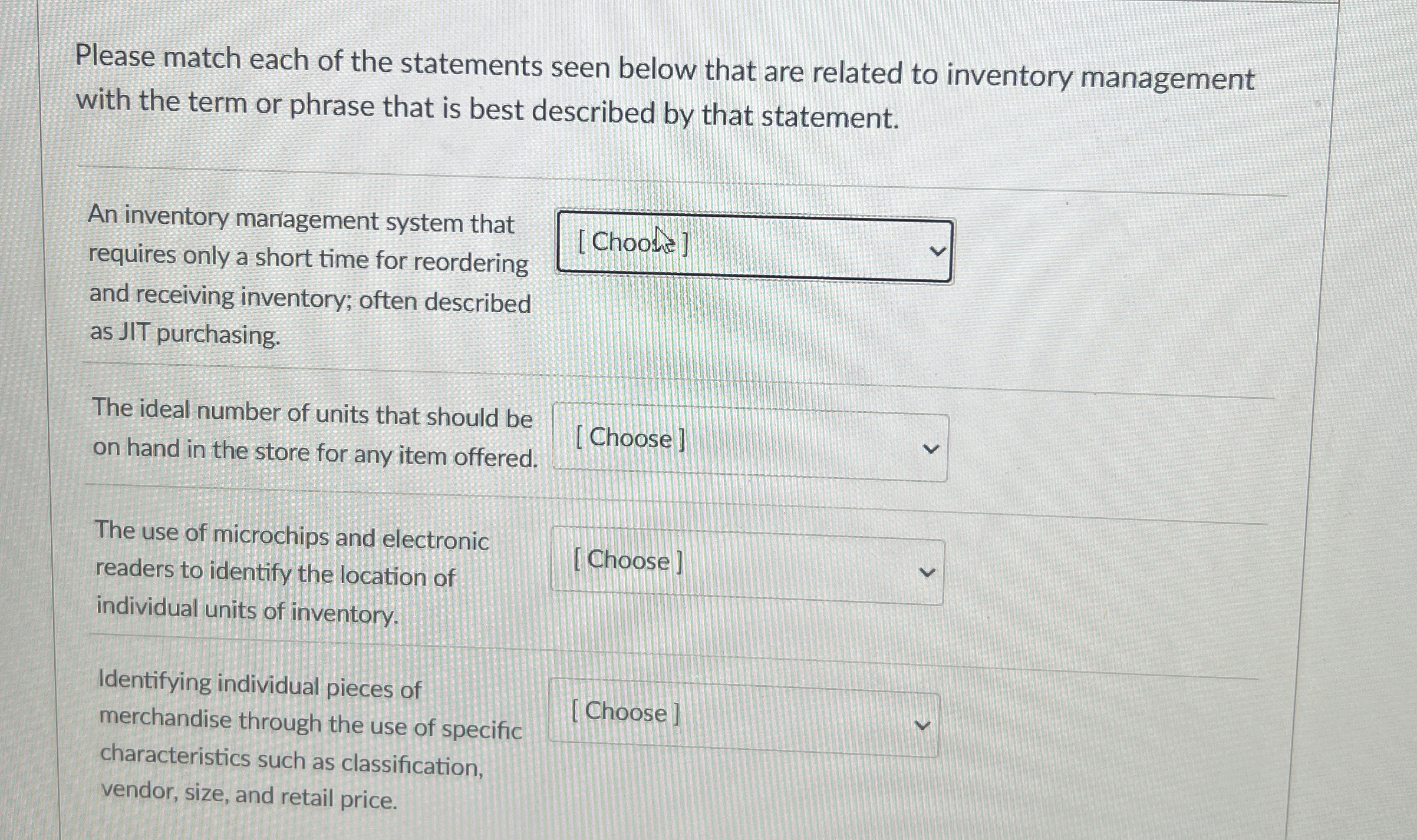 Solved Please match each of the statements seen below that | Chegg.com