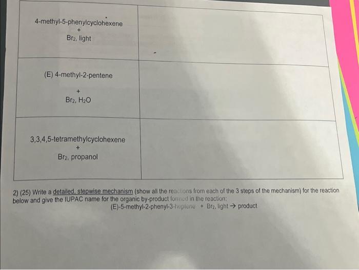 Solved 2) (25) Write a detailed, stepwise mechanism (show | Chegg.com