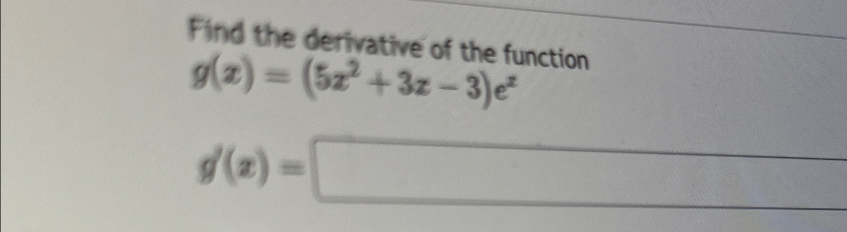 Solved Find the derivative of the | Chegg.com