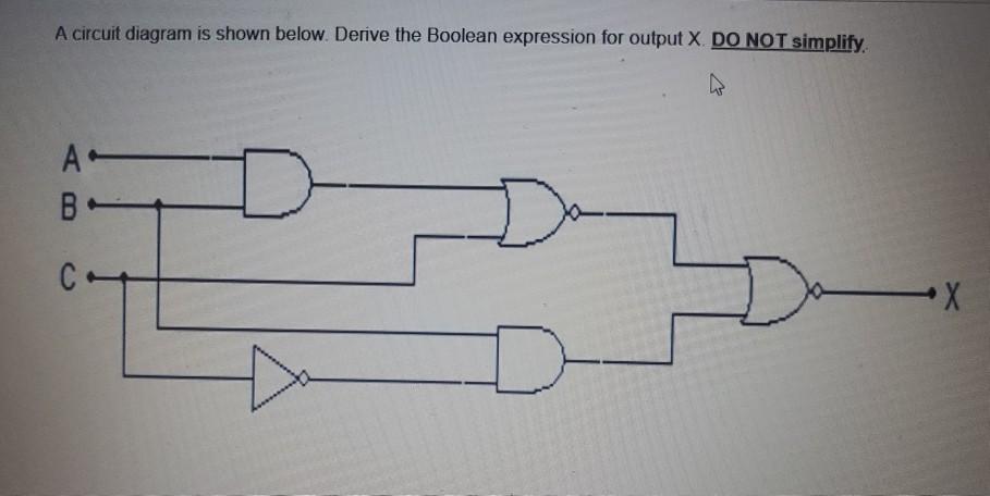 Solved A Circuit Diagram Is Shown Below Derive The Boolean 3109