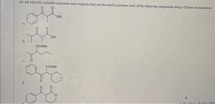 21.26 Identify suitable reactants and reagents that | Chegg.com