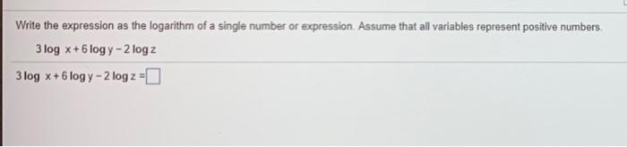 Solved Write the expression as the logarithm of a single | Chegg.com