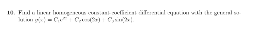 Solved Find a linear homogeneous constant-coefficient | Chegg.com
