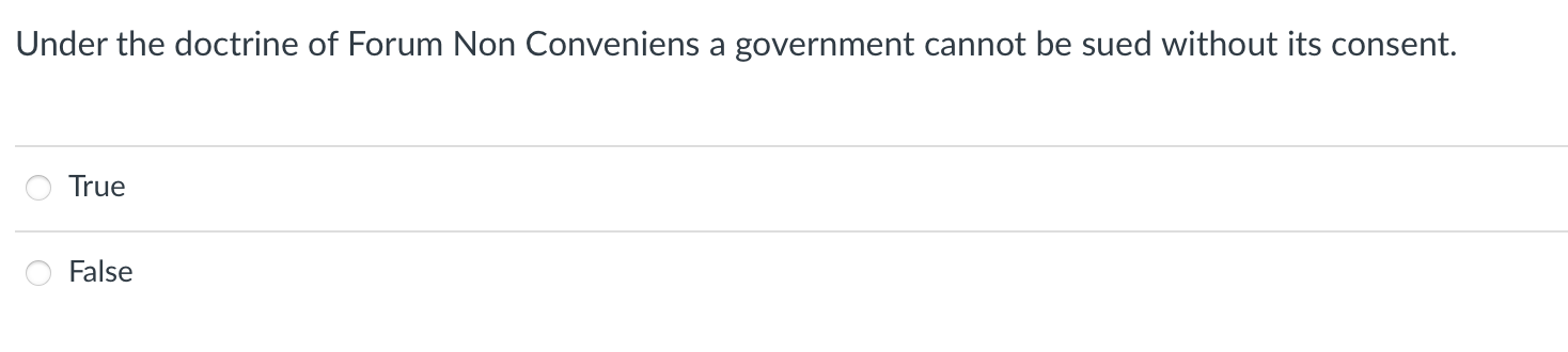 Solved Under the doctrine of Forum Non Conveniens a | Chegg.com