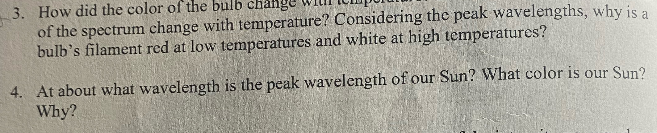 Solved How did the color of the of the spectrum change with | Chegg.com