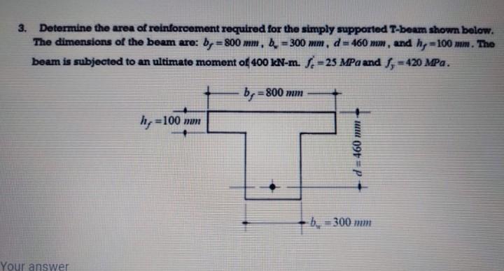 Solved 3. Determine the area of reinforcement required for | Chegg.com