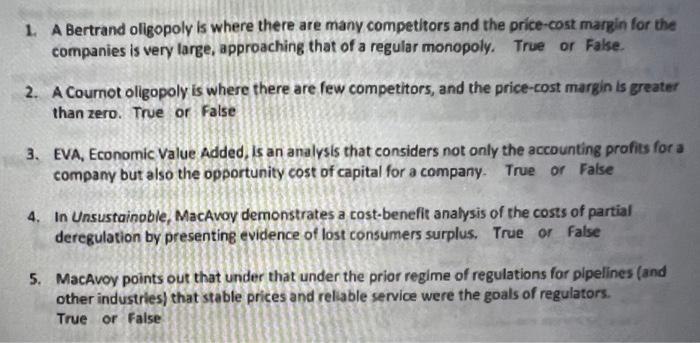 Solved 1. A Bertrand oligopoly is where there are many | Chegg.com