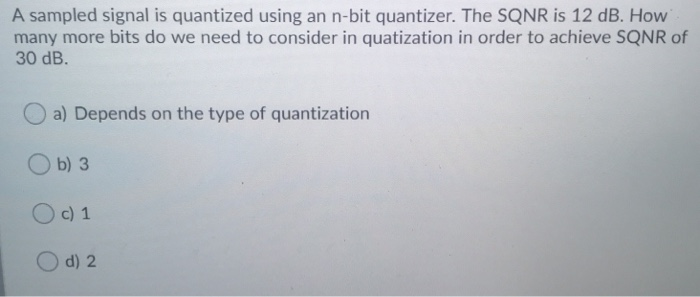 Solved A sampled signal is quantized using an n-bit | Chegg.com