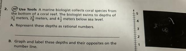 2. MP Use Tools A marine biologist collects coral | Chegg.com