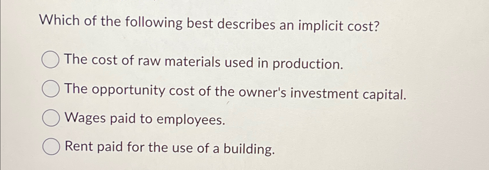 Solved Which of the following best describes an implicit | Chegg.com