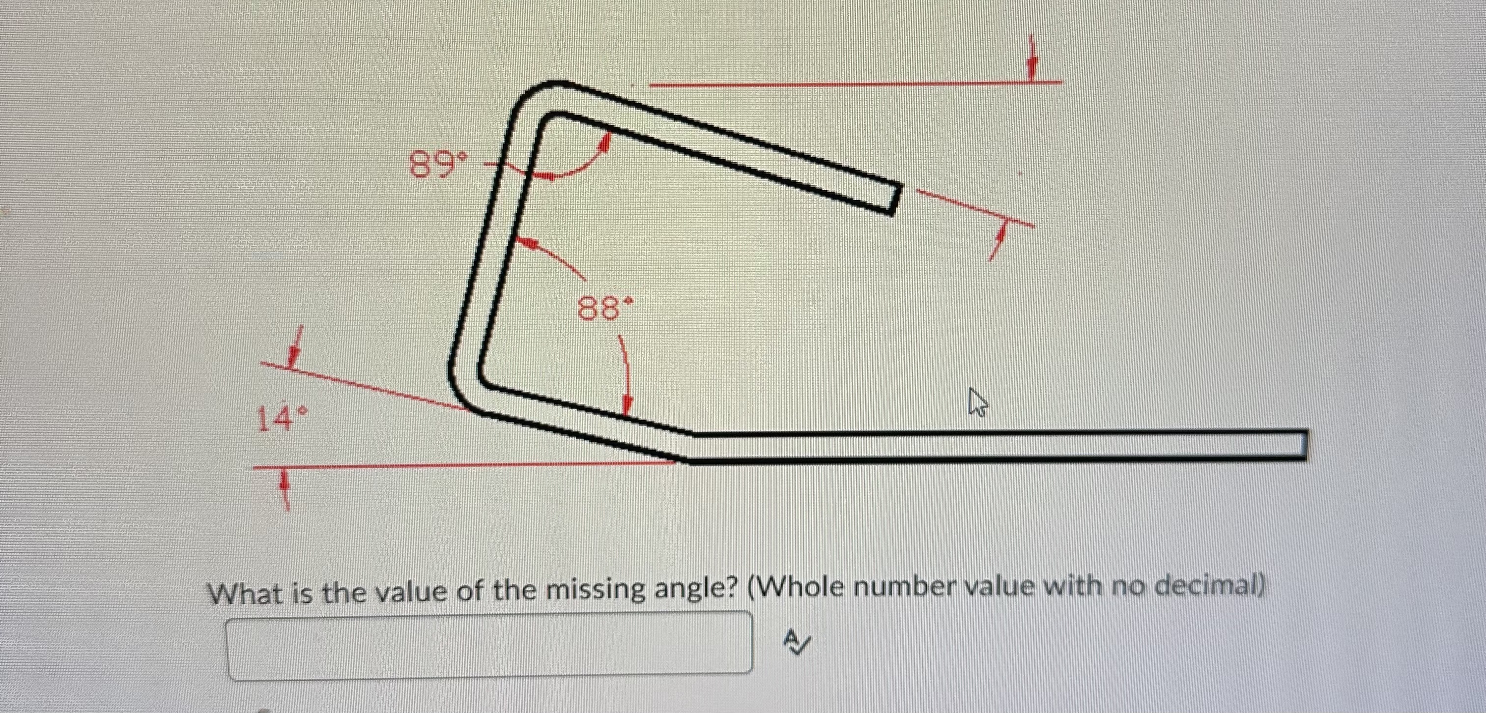 Solved What is the value of the missing angle? (Whole number | Chegg.com
