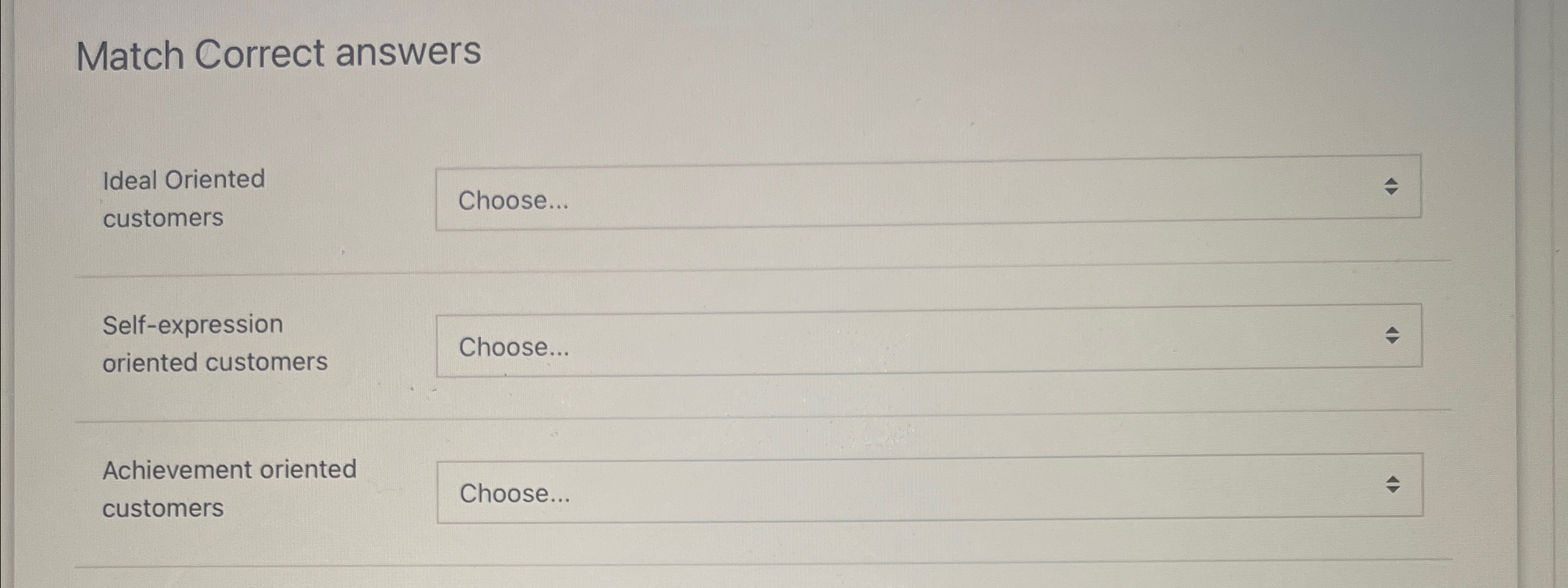 Solved Match Correct answersIdeal | Chegg.com