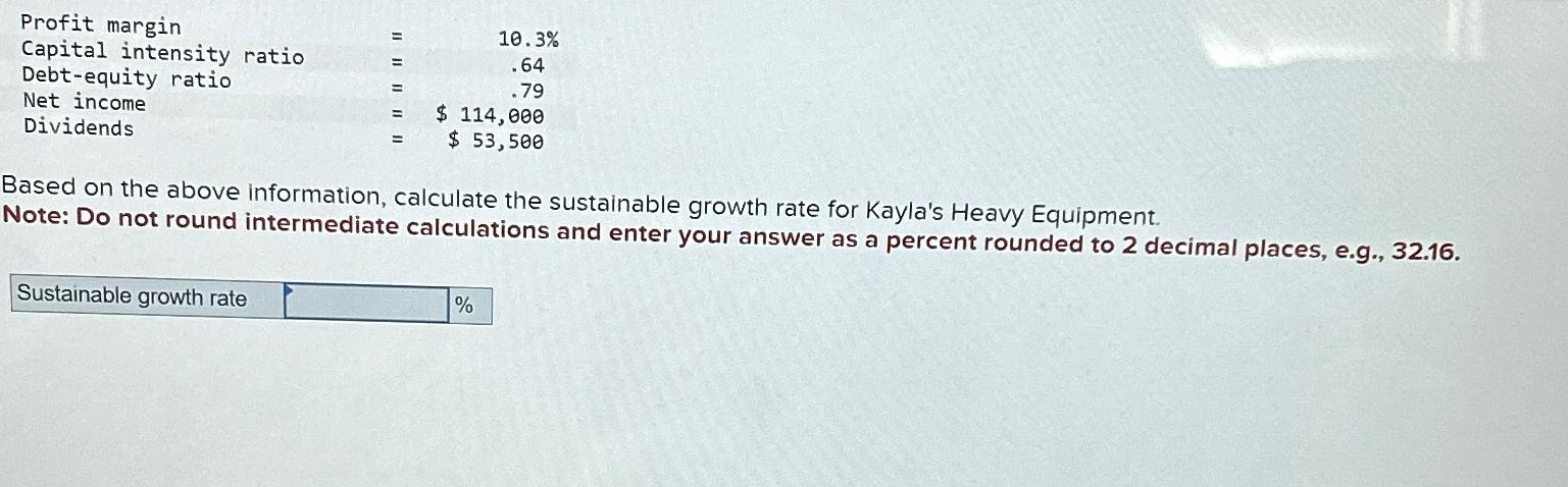 Solved Profit marginCapital intensity ratio | Chegg.com