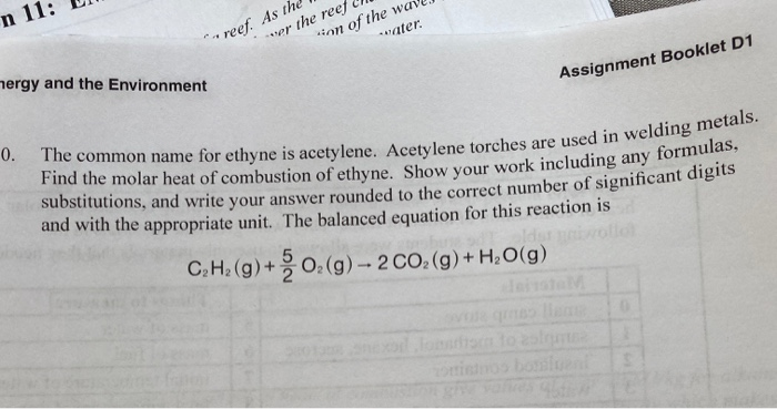 Solved 0. The common name for ethyne is acetylene. Acetylene | Chegg.com