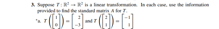 Solved Suppose T:R2→R2 ﻿is a linear transformation. In each | Chegg.com