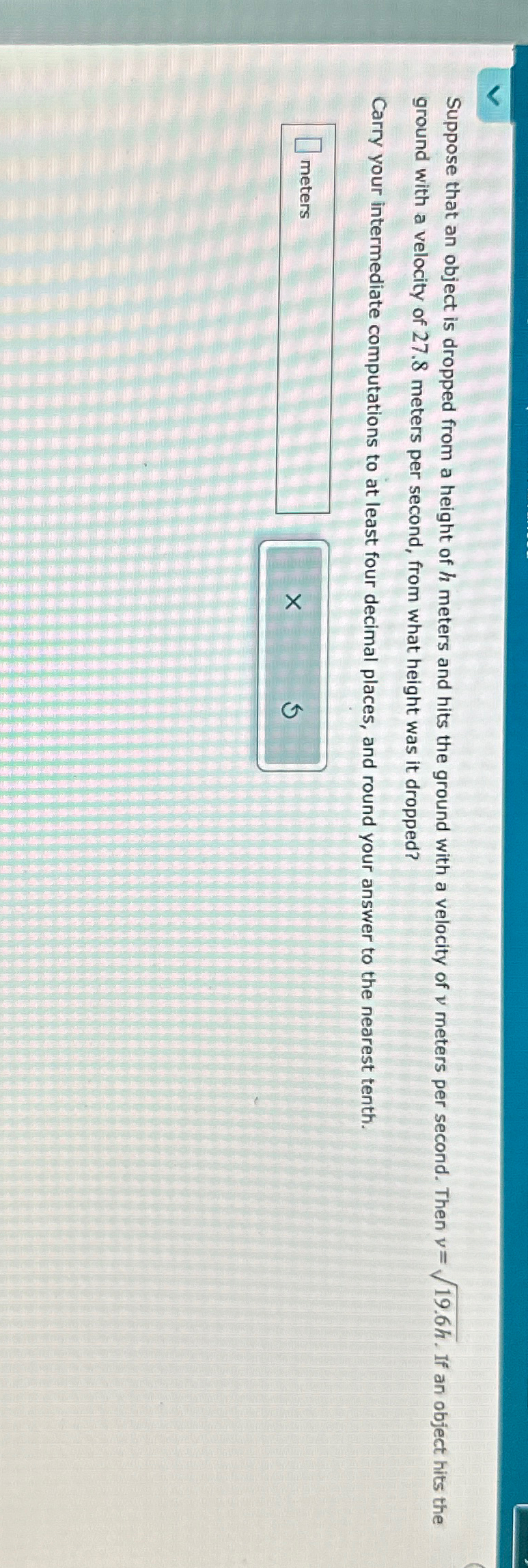 Solved Suppose that an object is dropped from a height of h | Chegg.com