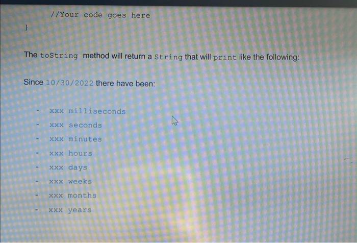 Solved You are required to create a Java class called | Chegg.com