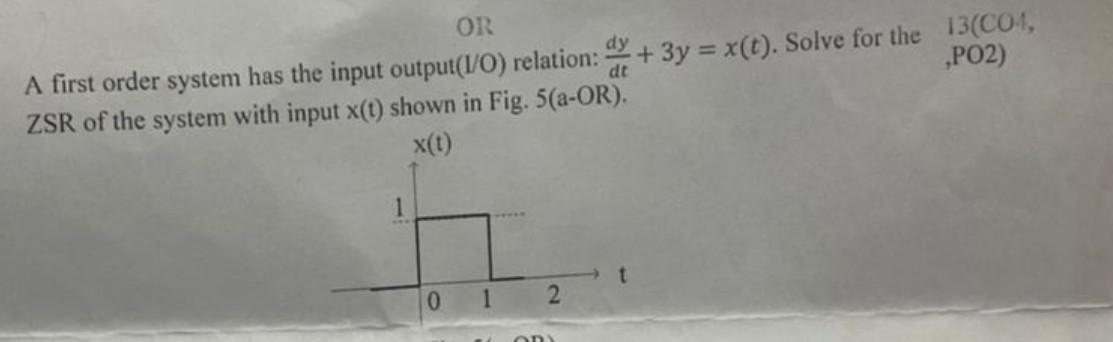 Solved A first order system has the input output (I/O) | Chegg.com