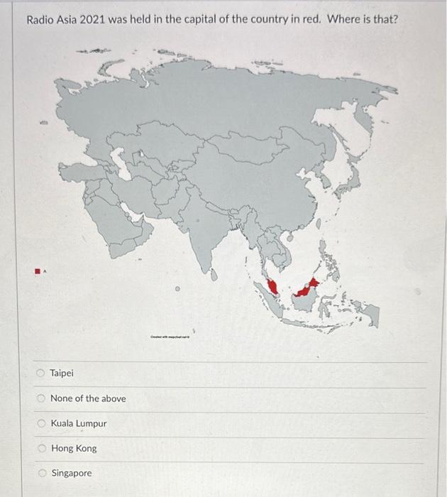 Radio Asia 2021 was held in the capital of the | Chegg.com