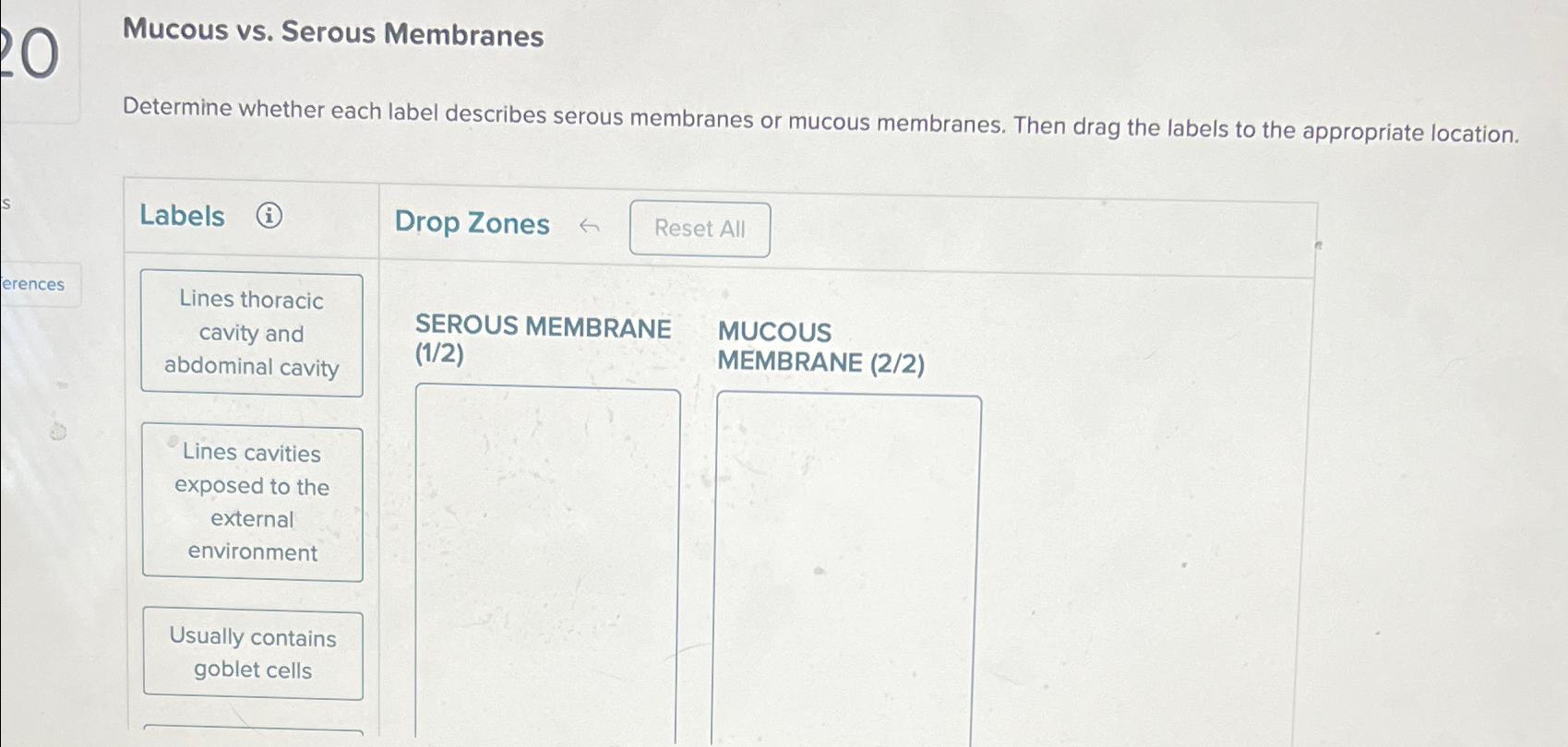 Solved Mucous Vs ﻿serous Membranesdetermine Whether Each 0683