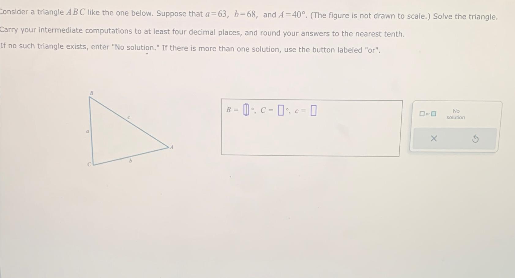 Solved Consider a triangle ABC like the one below. Suppose | Chegg.com